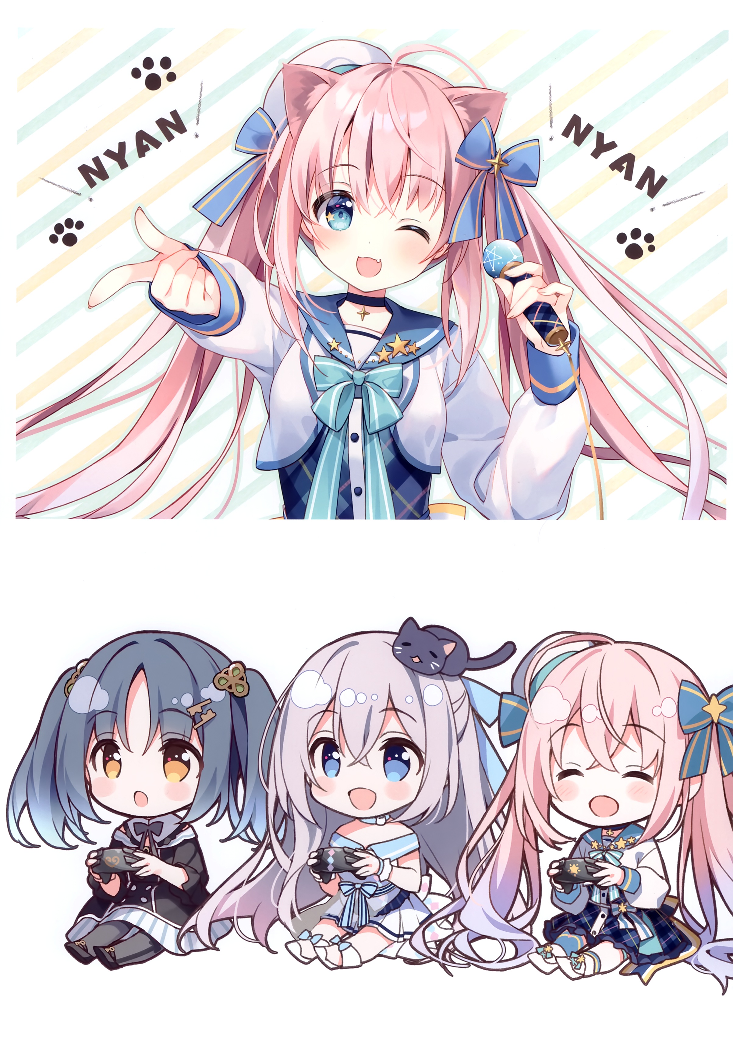 chilly polka suimya animal ears chibi dress neko nekomimi pantyhose | #1021123 | yande.re